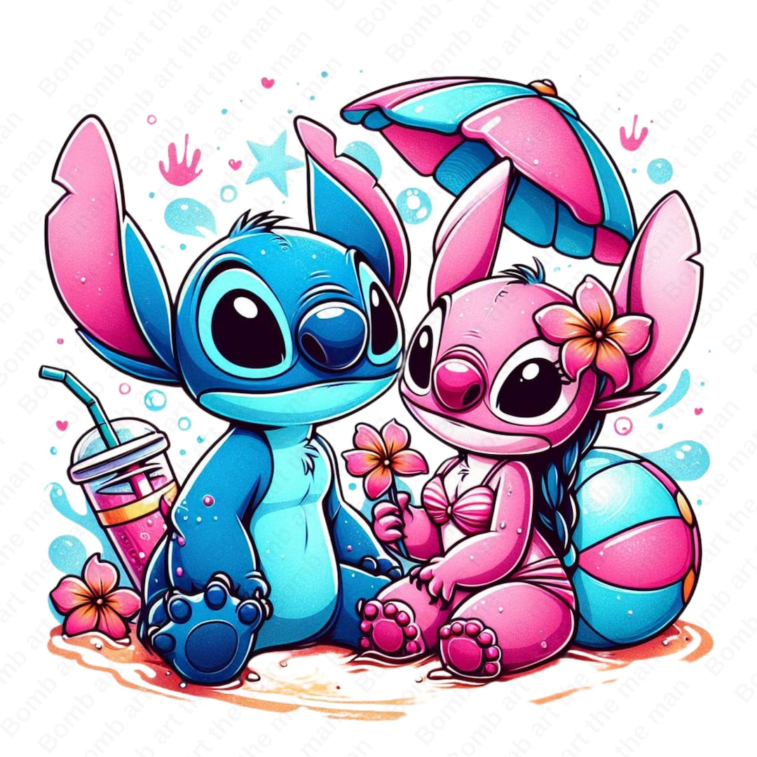 Stitch and Angel, Summer Clipart, Stitch and Angel Png, Transparent ...