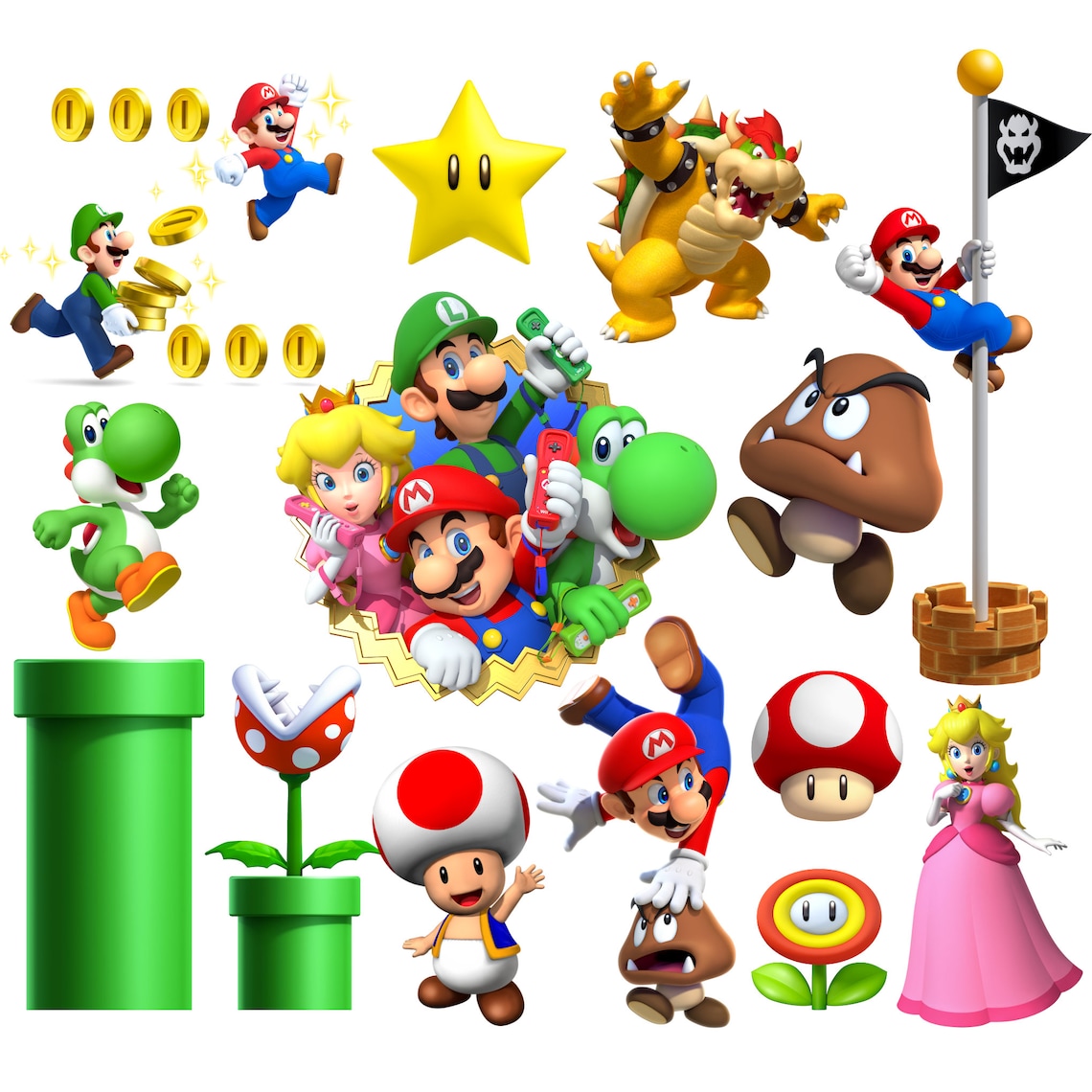Super Mario Png Bundle Super Mario Clipart Super Mario Set - Etsy