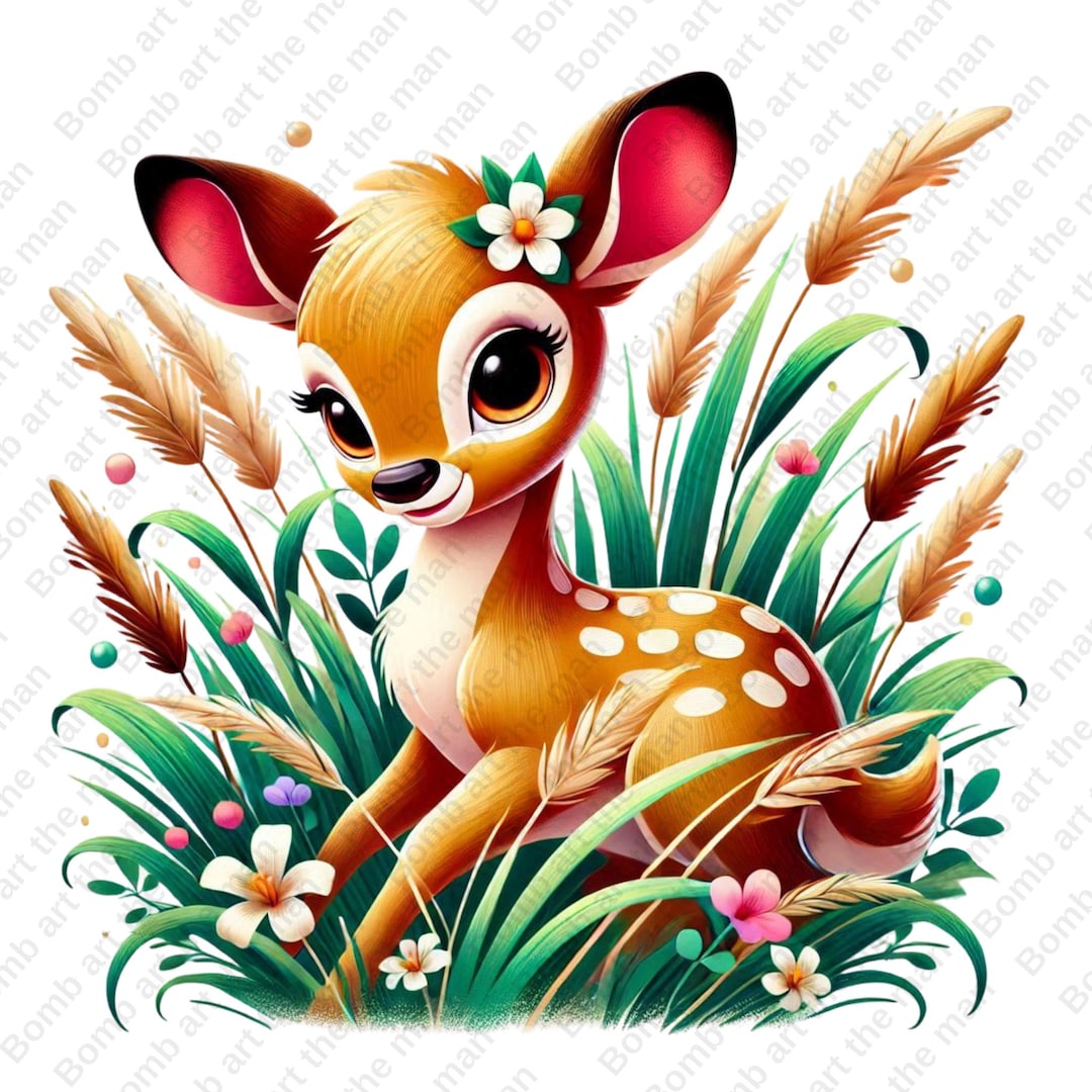 Cute Bambi Clipart, Bambi Png, High Quality, Transparent Design - Etsy