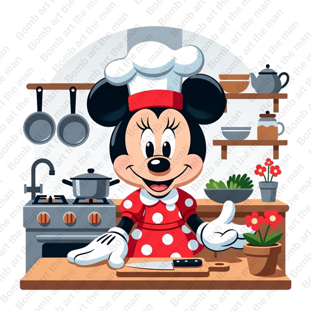 Minnie Mouse Kitchen Chef Clipart, Minnie Mouse Png, Kitchen Chef ...
