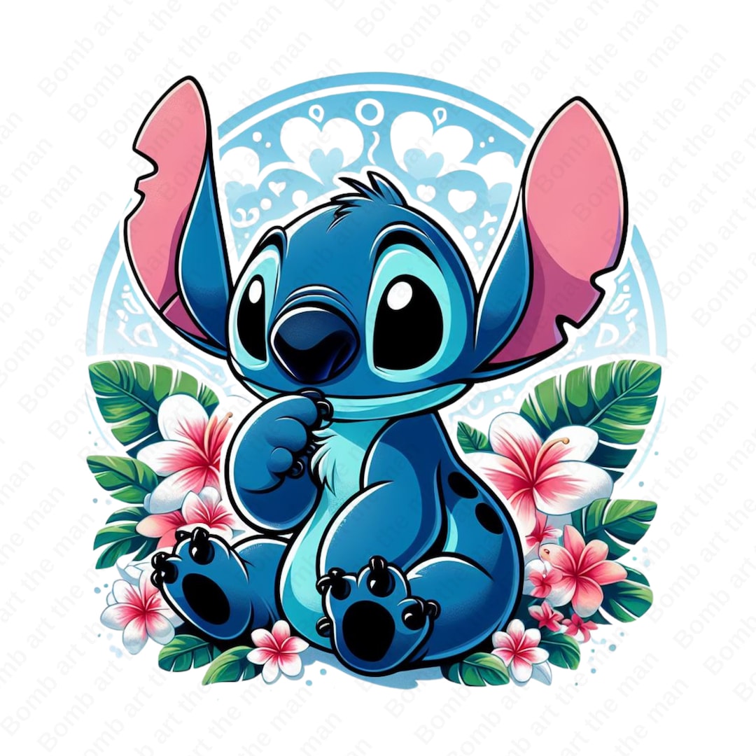 Stitch With Flowers Clipart, Cute Stitch Clipart, Stitch Png ...