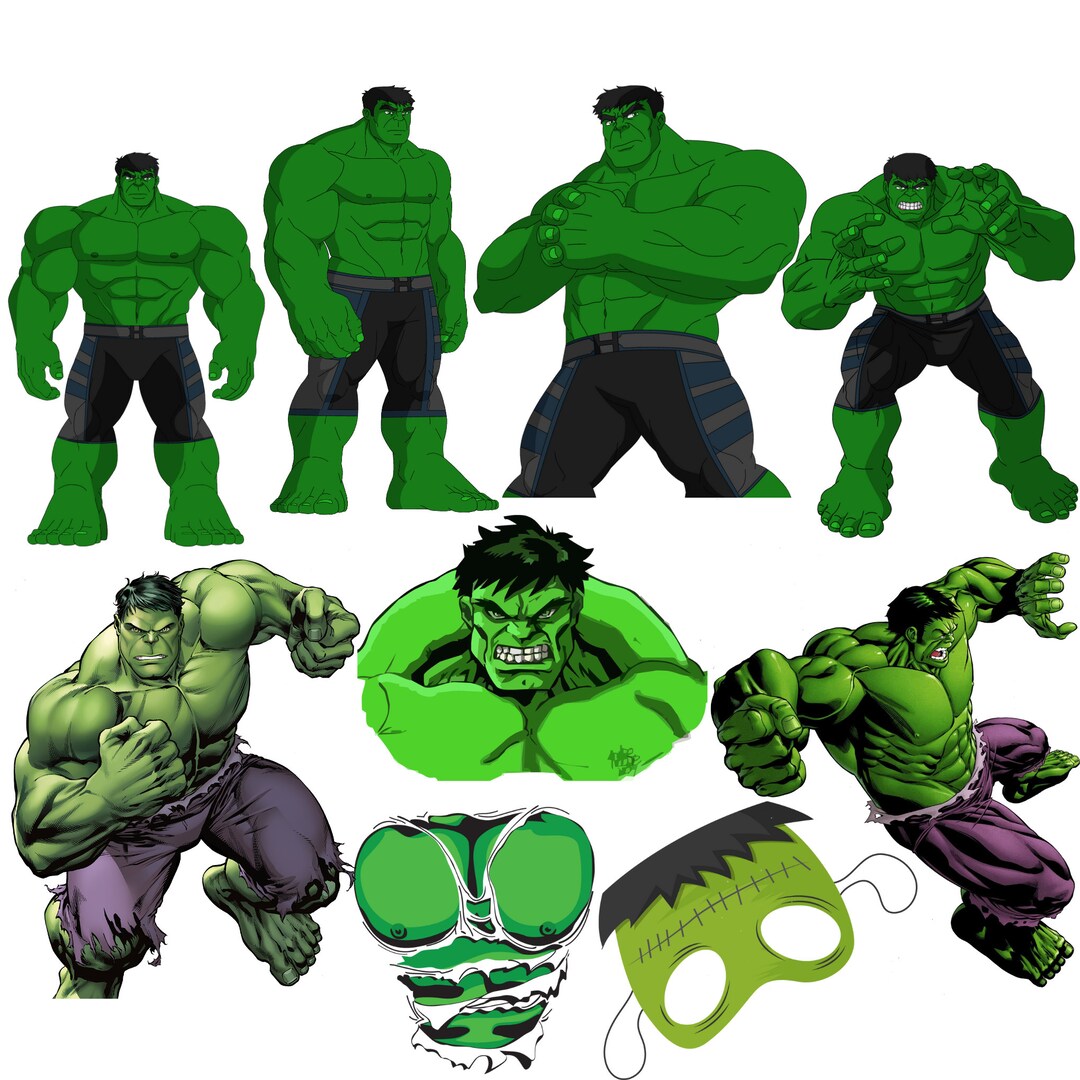 Hulk Png Bundle, Hulk Clipart Set, the Incredible Png, Instant Download ...