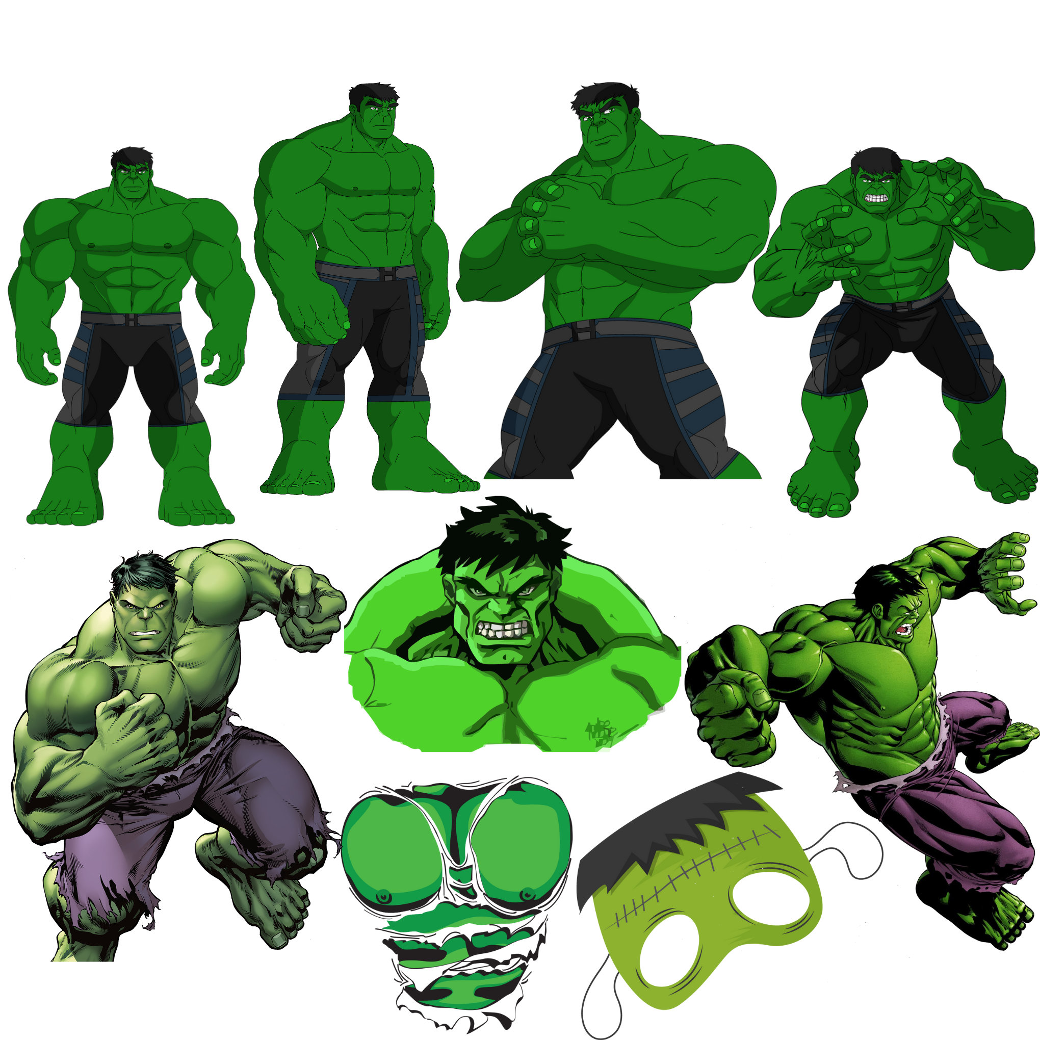 Hulk Png Bundle, Hulk Clipart Set, the Incredible Png, Instant Download ...
