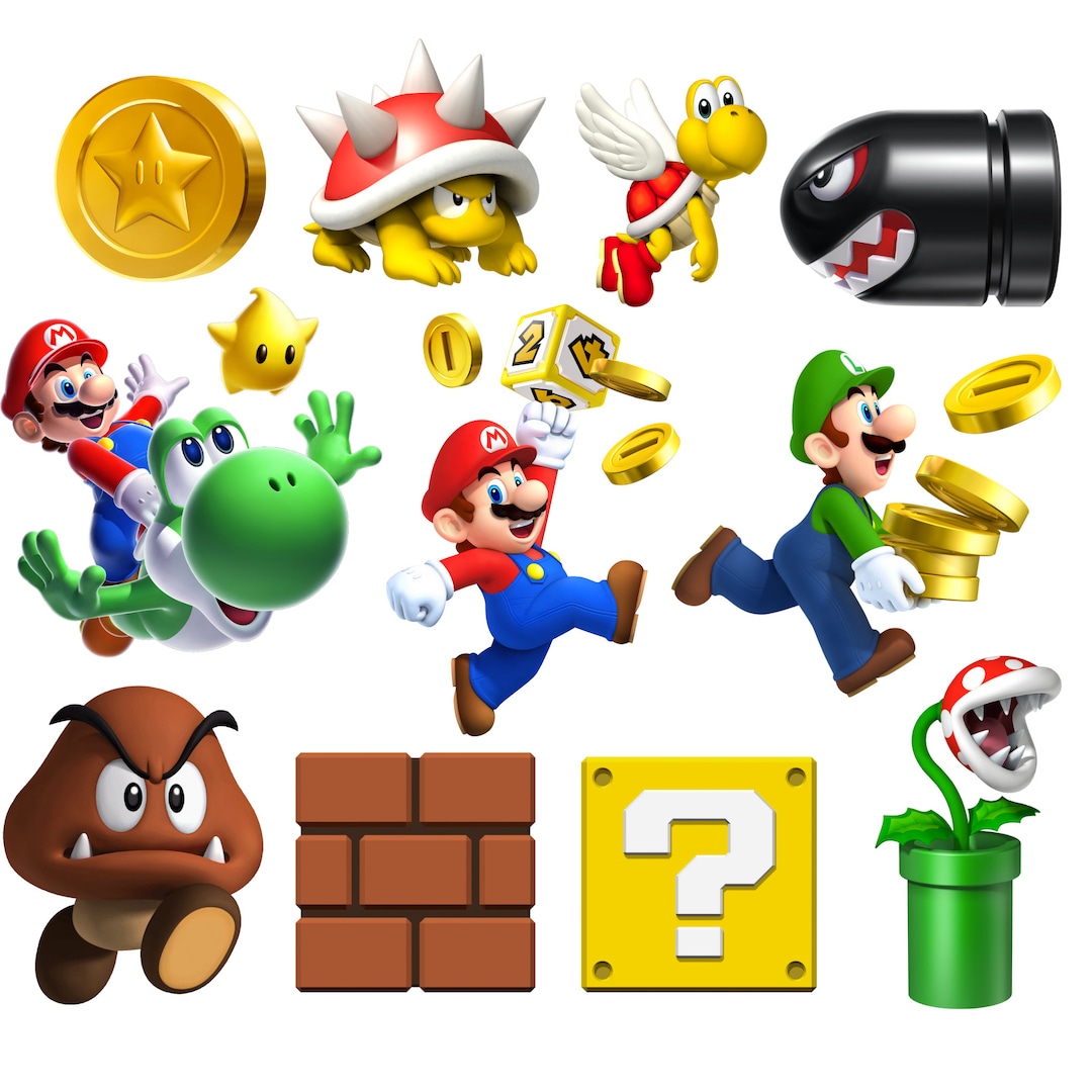 Super Mario Png Bundle, Super Mario Clipart Set, Super Mario Icons Set ...