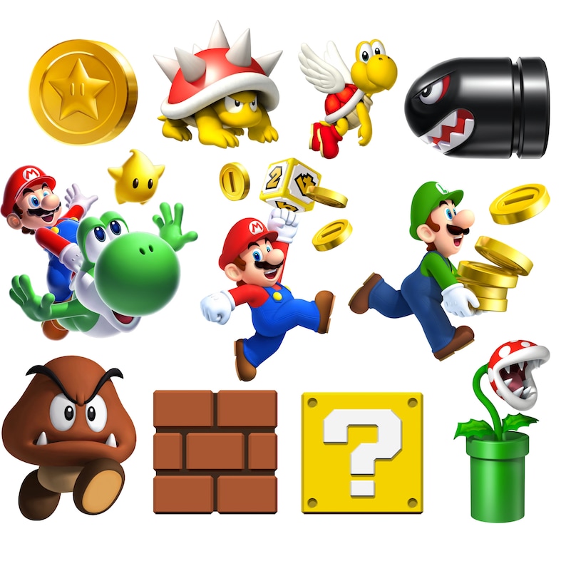 Super Mario Png Bundle Super Mario Clipart Super Mario Set - Etsy