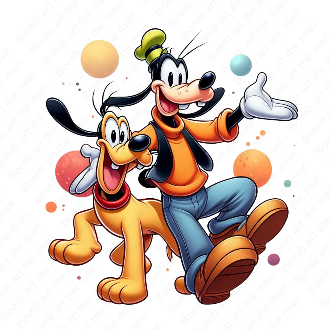 Pluto and Goofy Clipart, Pluto Png, Goofy Png, Cute Cartoon Characters, Instant Download - Etsy