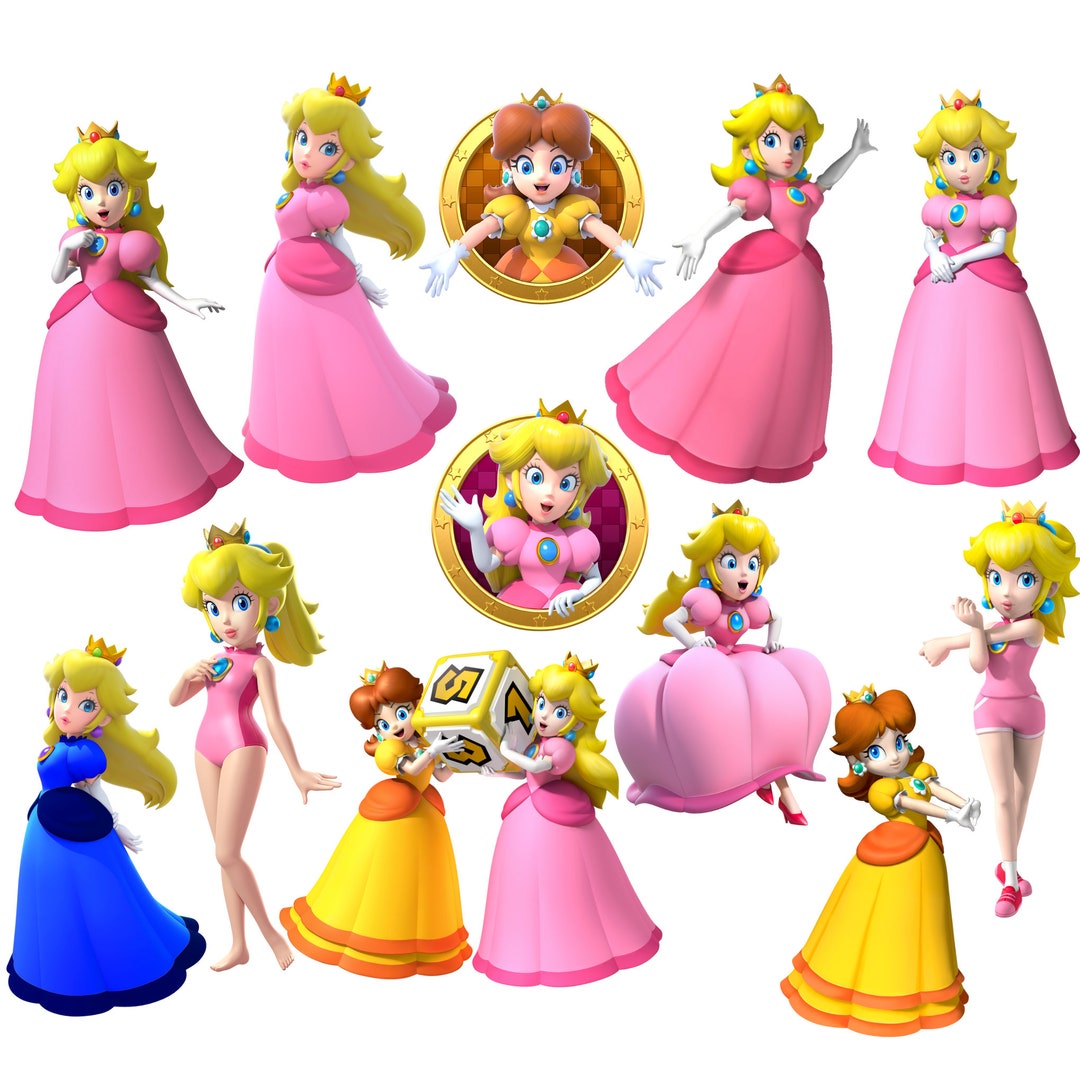 Princess Peach Png Bundle, Super Mario Princess, Super Mario Clipart ...