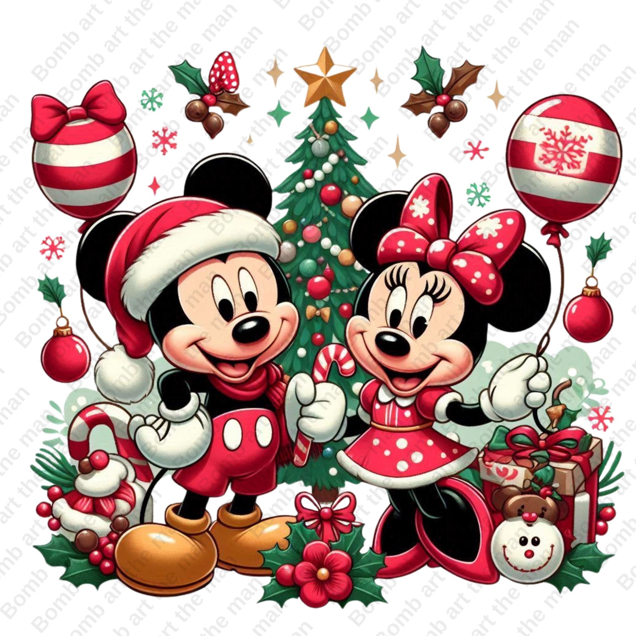 Mickey and Minnie Mouse Christmas Clipart, Merry Christmas Png, Mickey ...