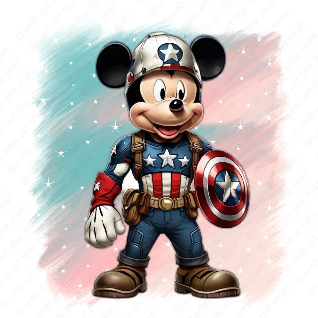 Hero Mickey Clipart, Mickey in Captain America, Cute Mickey Mouse Png ...