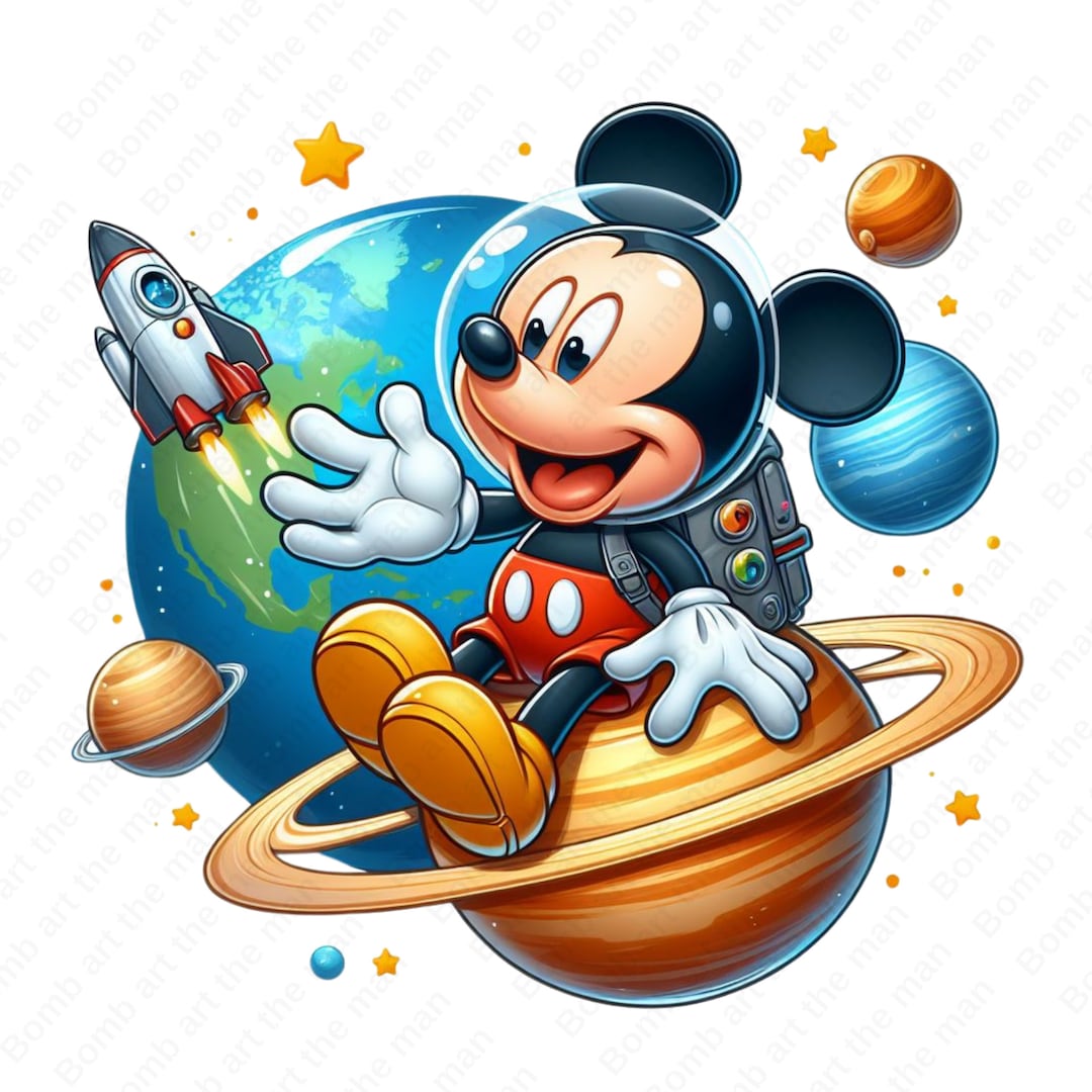 Mickey Mouse Space Clipart, Cute Mickey Png, Mickey Mouse Png, Instant ...