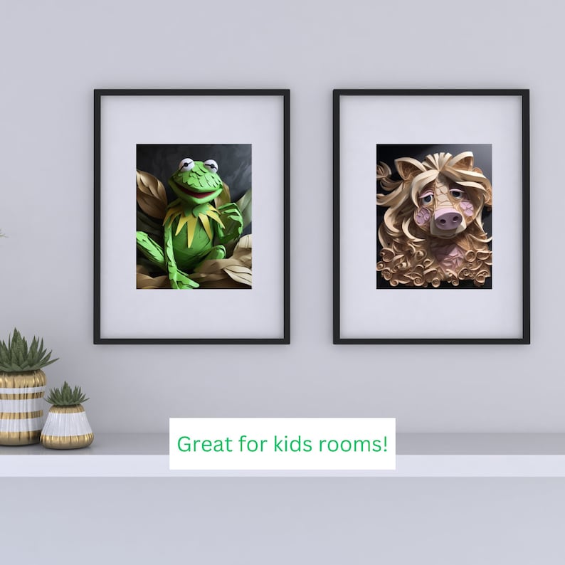 Kermit the Frog and Miss Piggy Paper Art Prints - Etsy