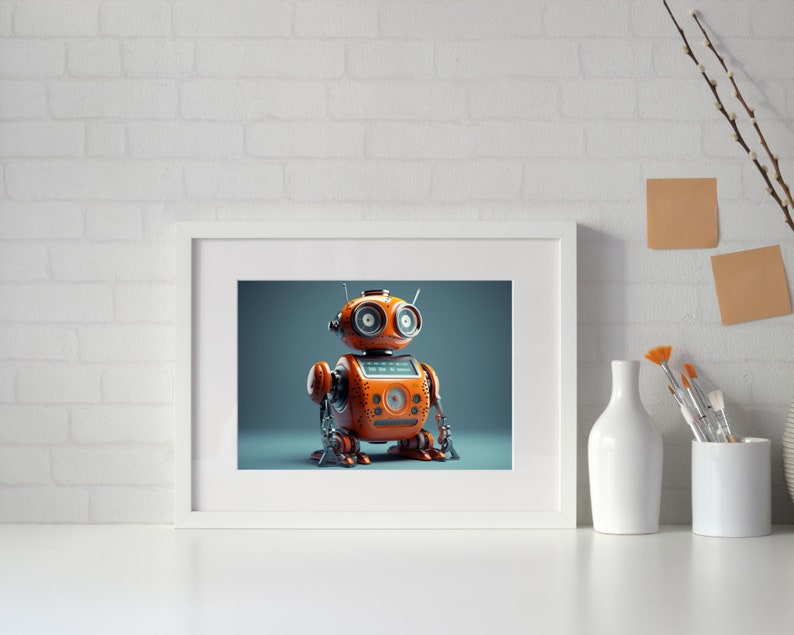 Sci-fi Robot Clock - Digital Art - Etsy