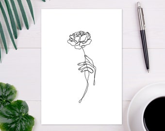 Hand Holding 1 Fine Line Drawing - Etsy UK