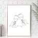 Glass of Wine Wall Art, Fine Line Cheers Print, Minimalist Wine Lover ...