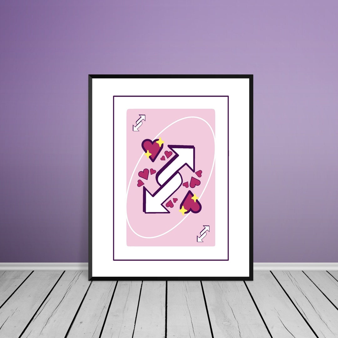 UNO Reverse Card Wall Art Pink UNO Reverse Playing Card - Etsy