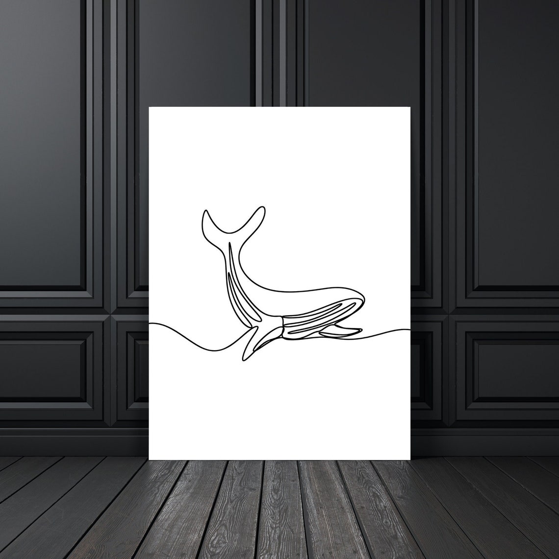 Whale Line Art, Whale One Line Art, Abstract Ocean Art, Whale Print ...