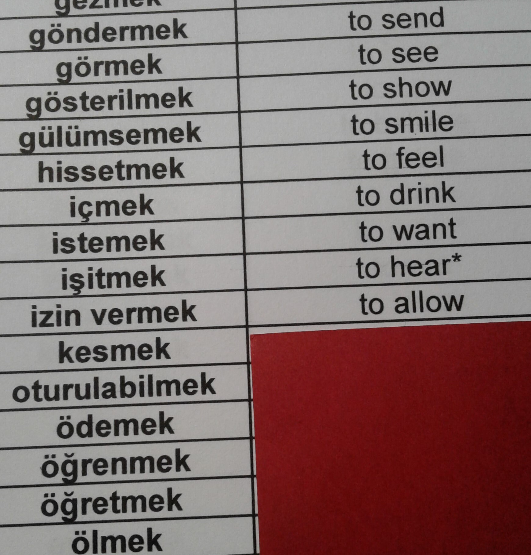 Practice Turkish Verbs Present Tense With I/ben Printable PDF free Tip ...