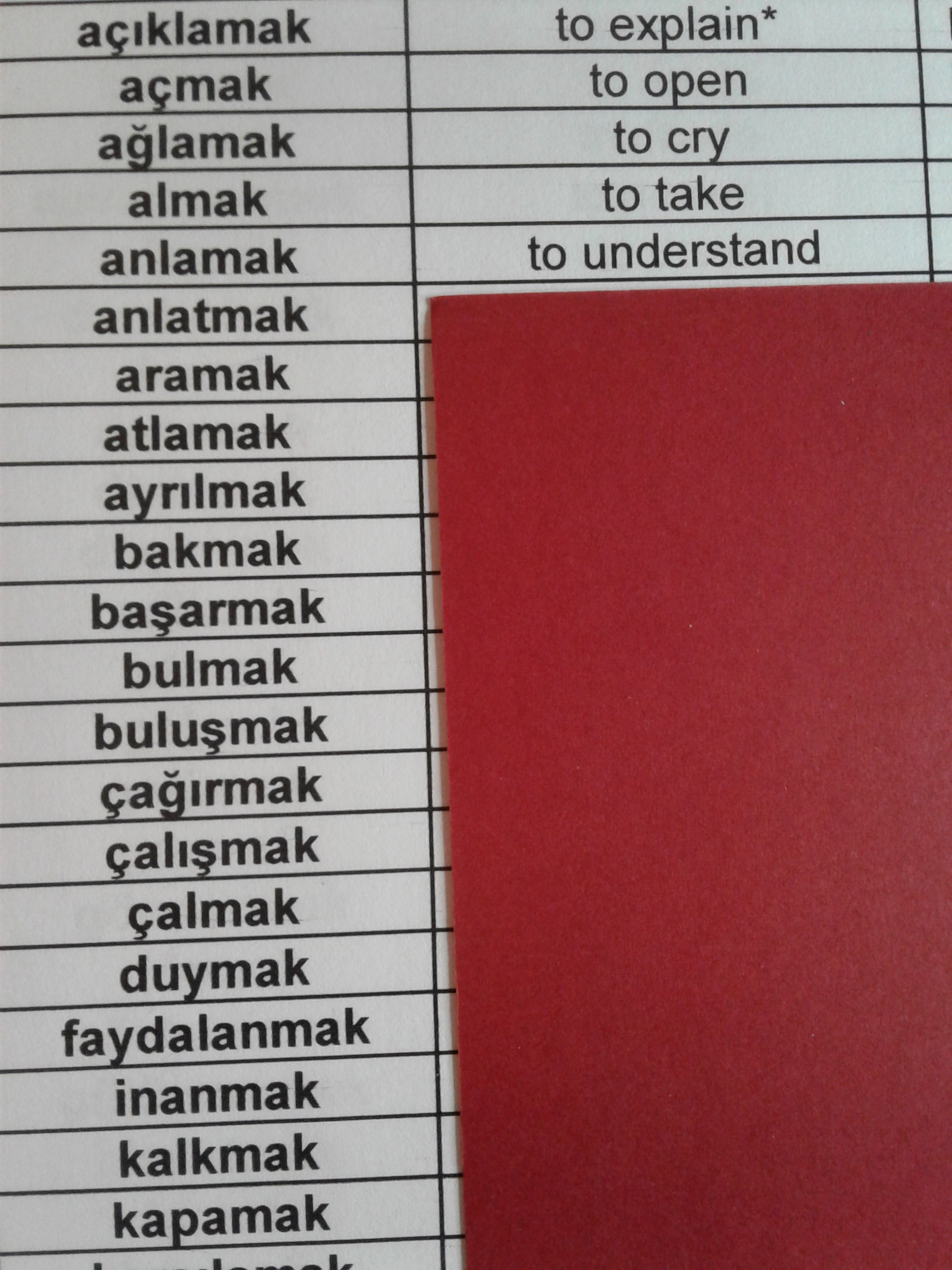 Practice Turkish Verbs Present Tense With I/ben Printable PDF free Tip ...