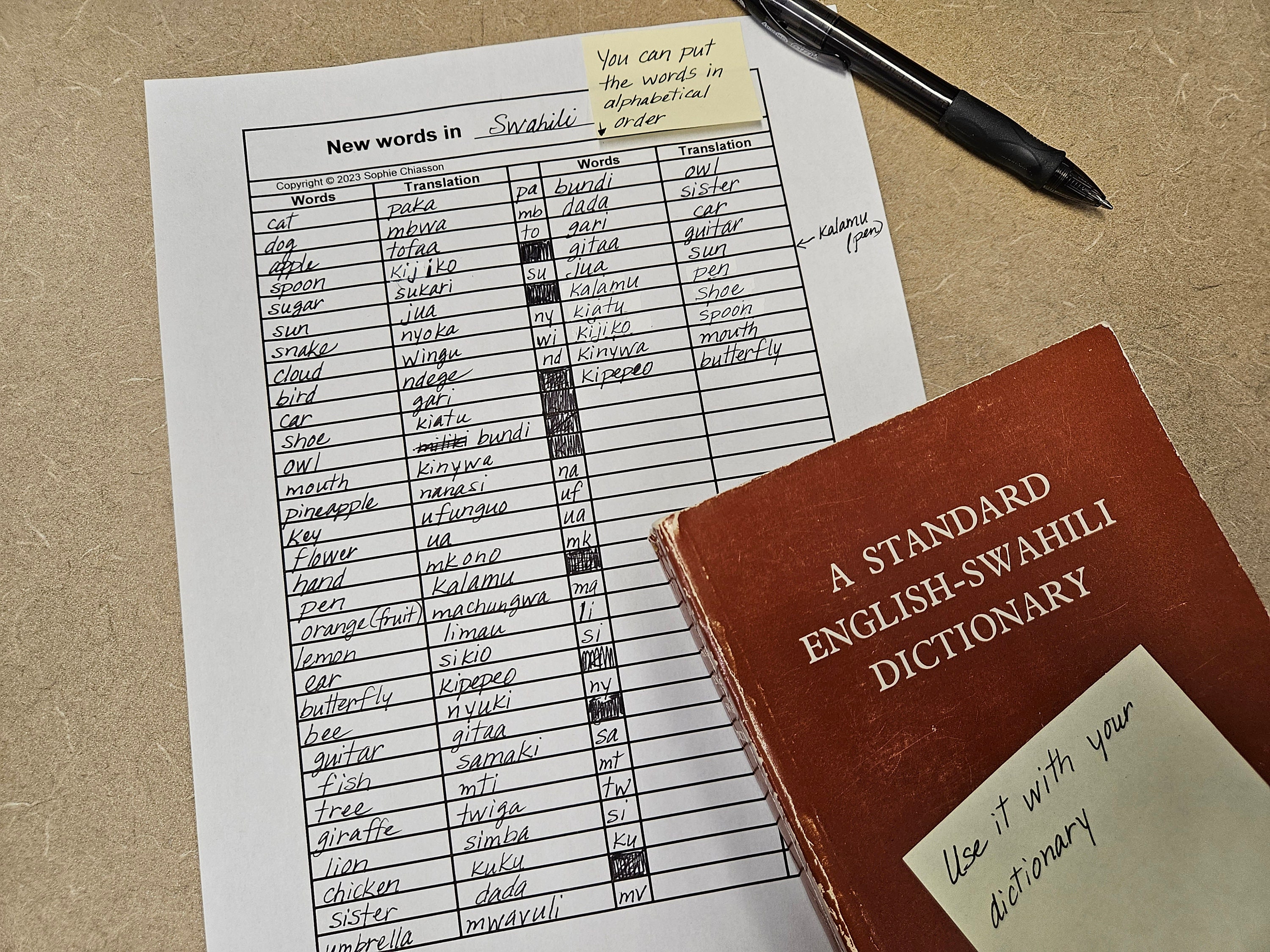 New Words Worksheet - All Languages - Printable (PDF) ** Free Tip at ...