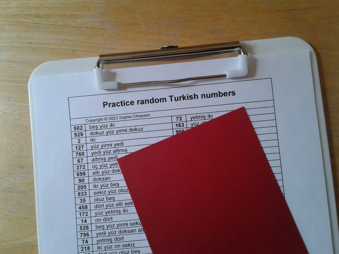 Practice Random Turkish Numbers Printable (PDF) - Etsy