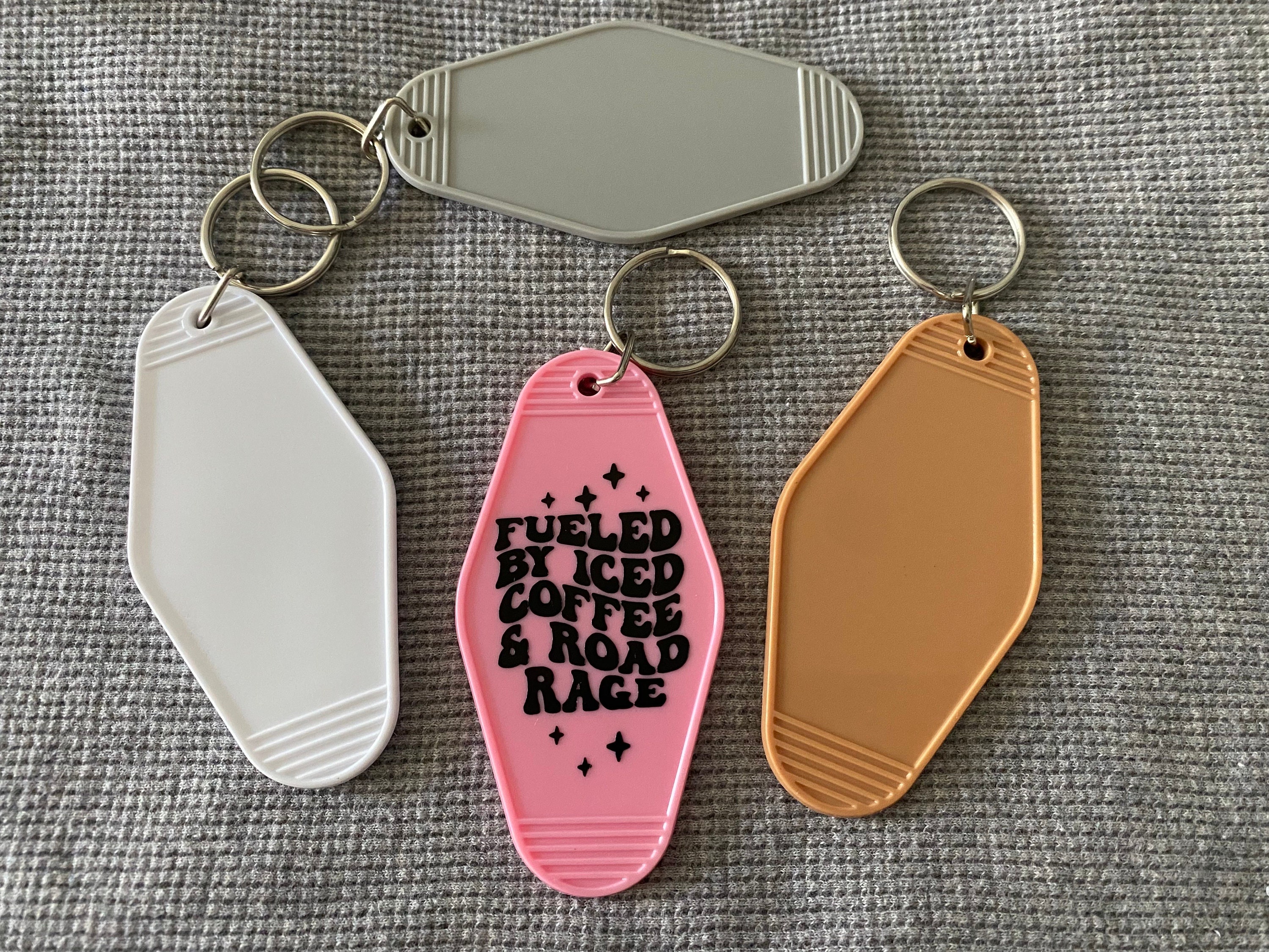 Fueled by Iced Coffee and Road Rage- Motel Keychain - Etsy
