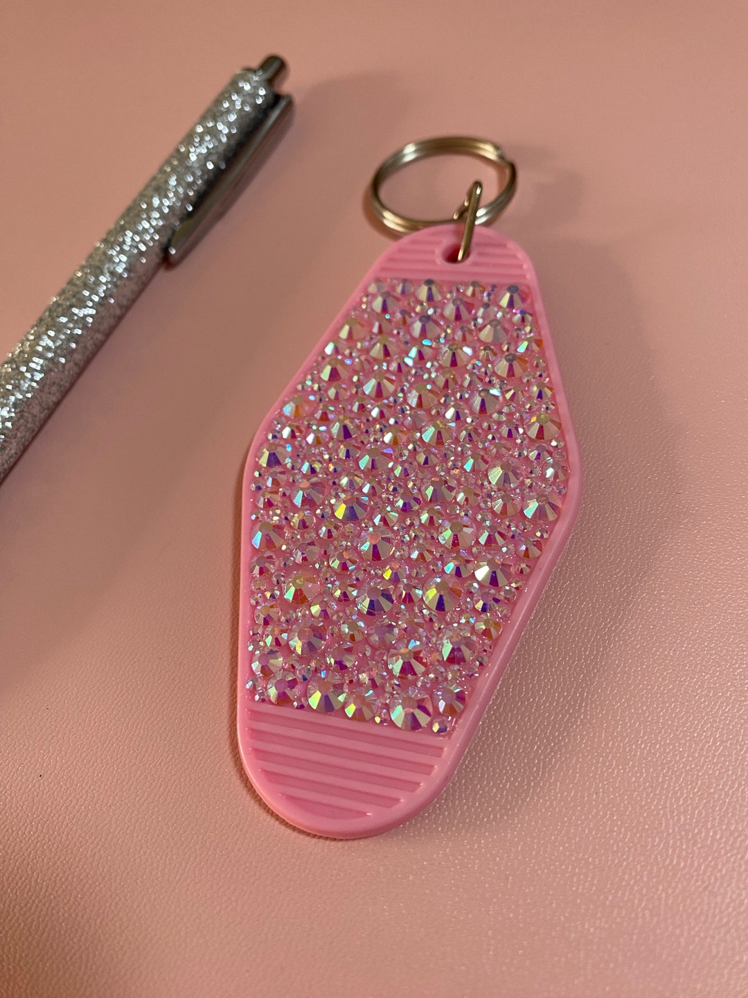 Pink Bling Motel Keychain - Etsy