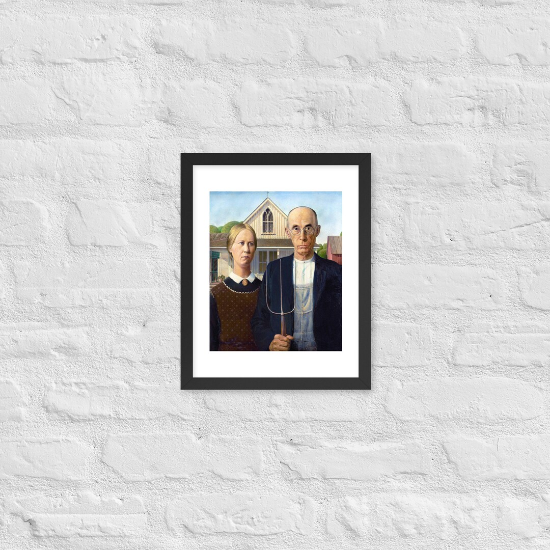 Grant Wood's American Gothic (1930) Framed Poster - Etsy