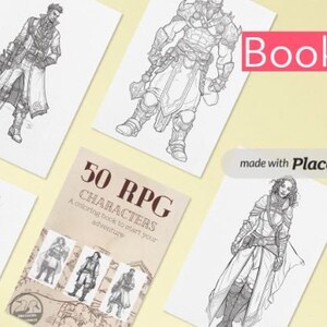 50 Rpg Characters Coloring Book Fantasy Coloring Page Kids Adult ...