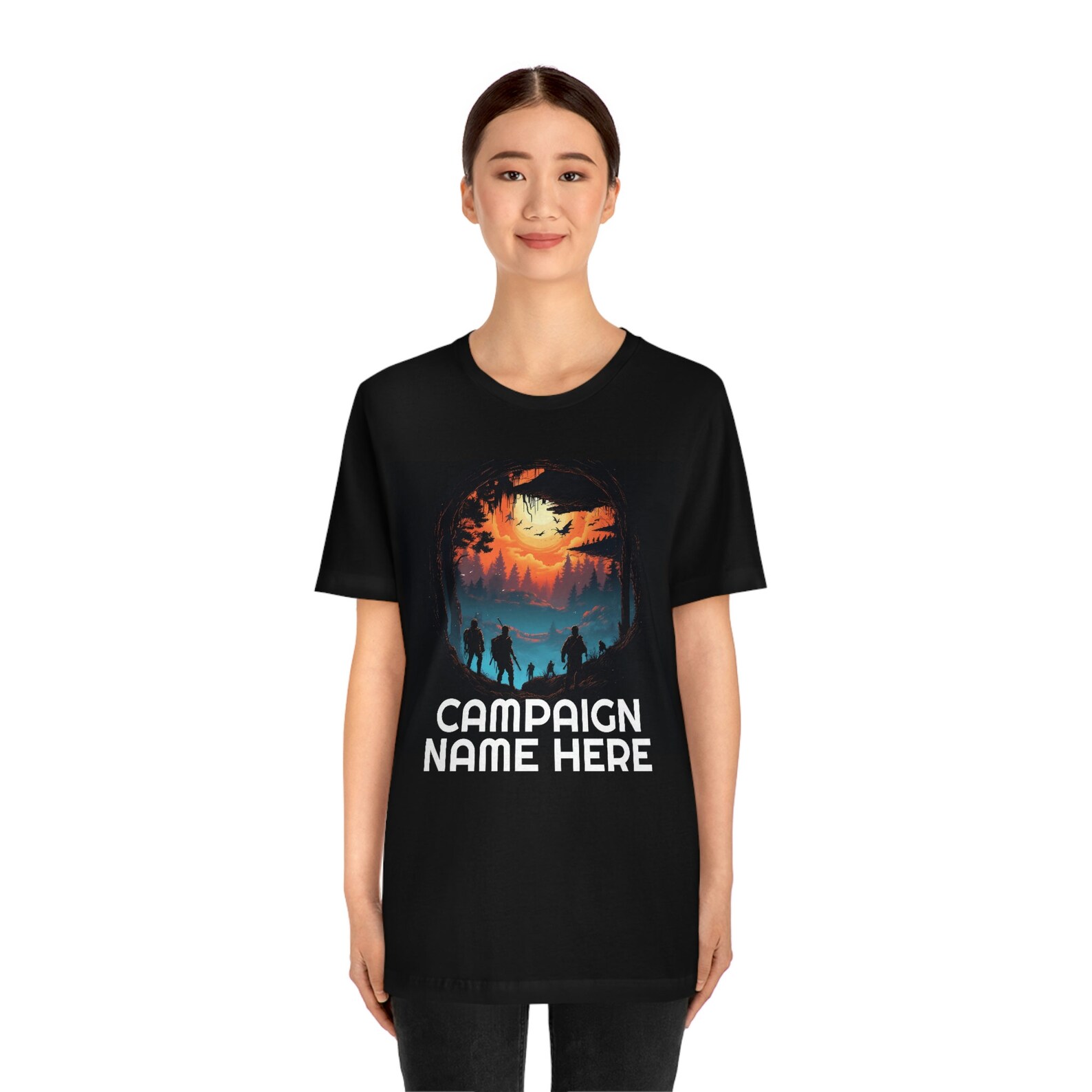 Customizable Campaign Team Warparty Clan Tee Shirt Black Adventure ...