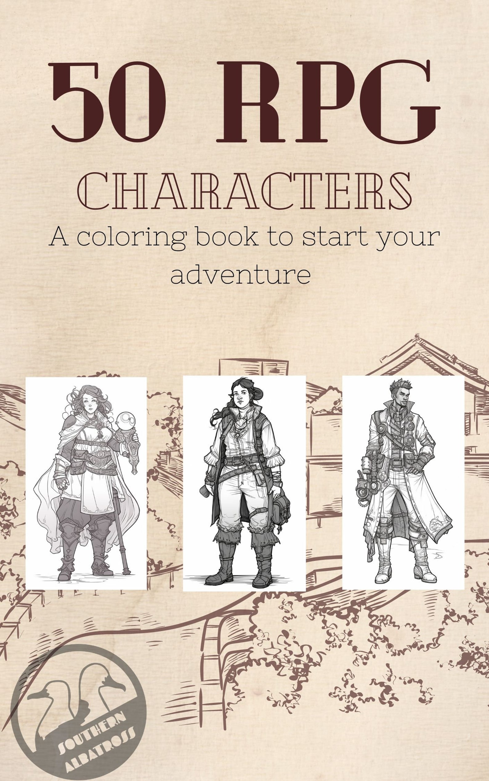 50 Rpg Characters Coloring Book Fantasy Coloring Page Kids - Etsy