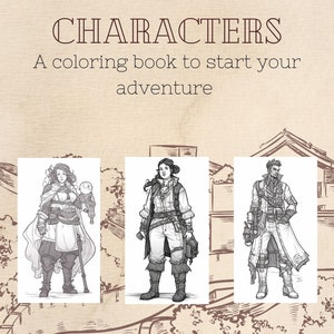 50 Rpg Characters Coloring Book Fantasy Coloring Page Kids Adult ...