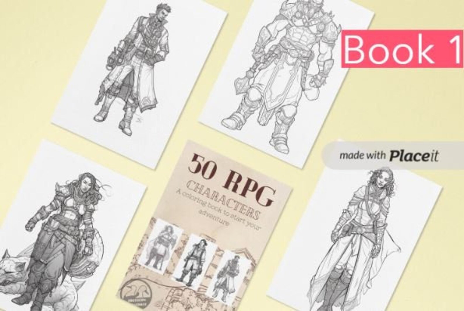 50 Rpg Characters Coloring Book Fantasy Coloring Page Kids - Etsy
