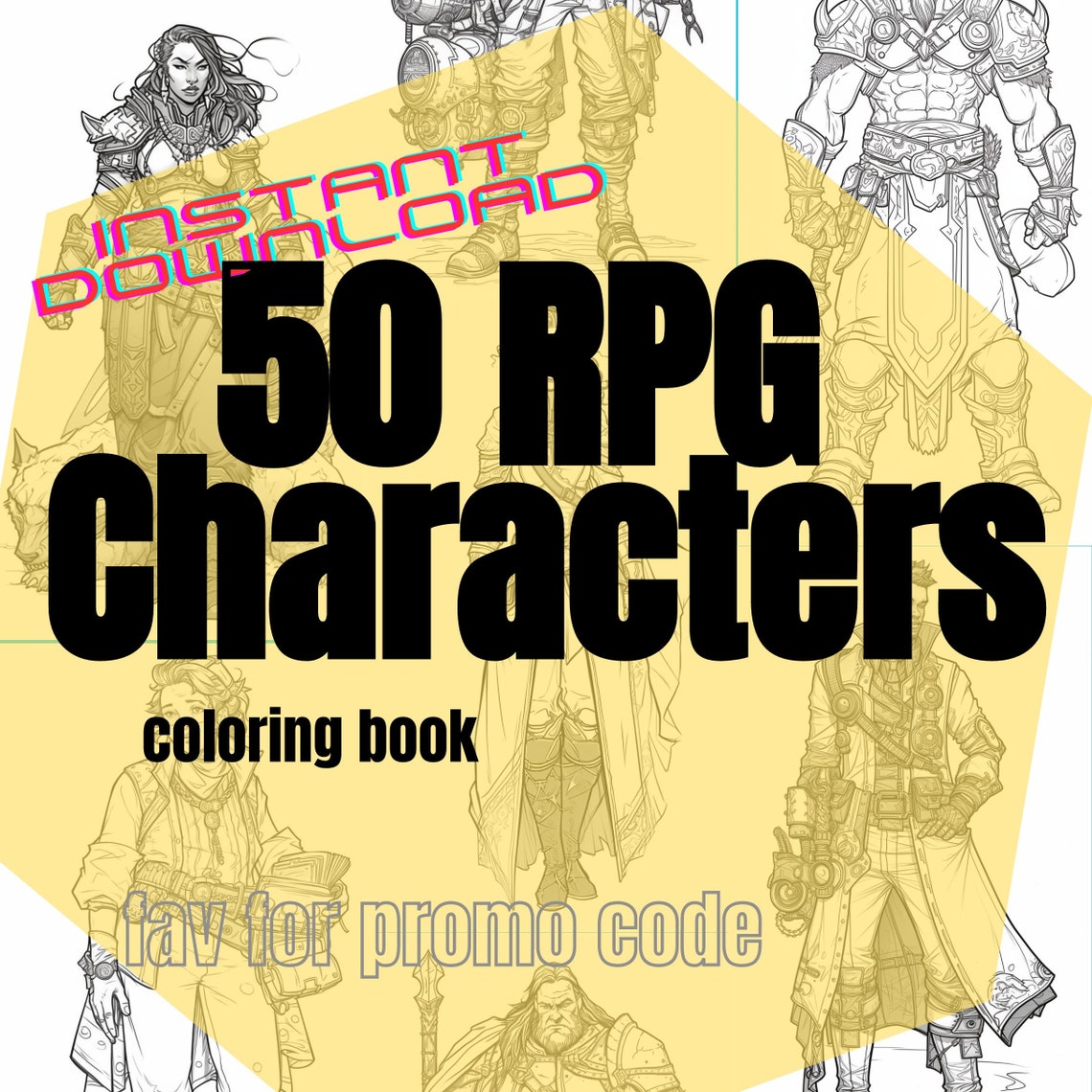50 Rpg Characters Coloring Book Fantasy Coloring Page Kids - Etsy