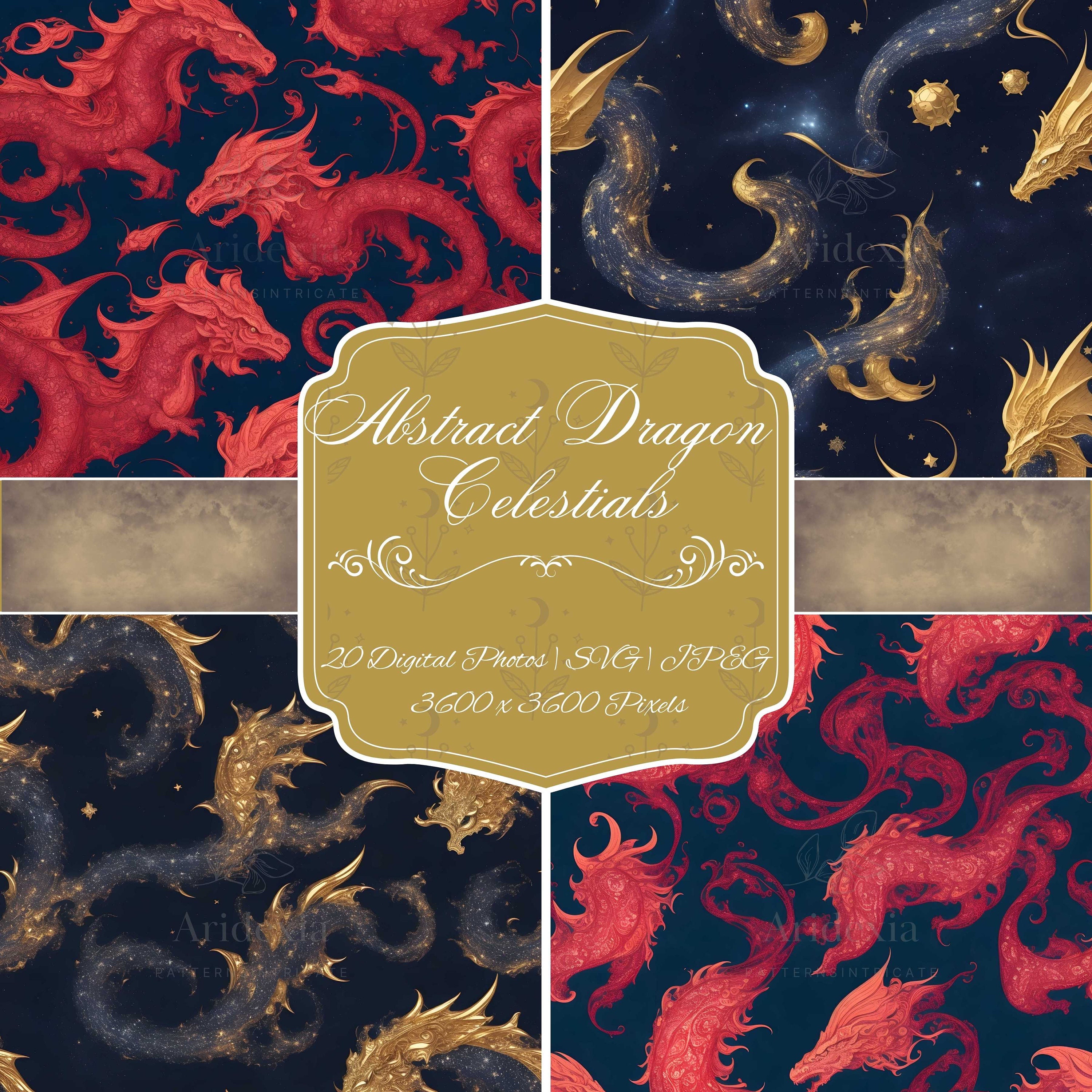 Abstract Dragon Celestials Seamless Patterns Galaxy Digital - Etsy