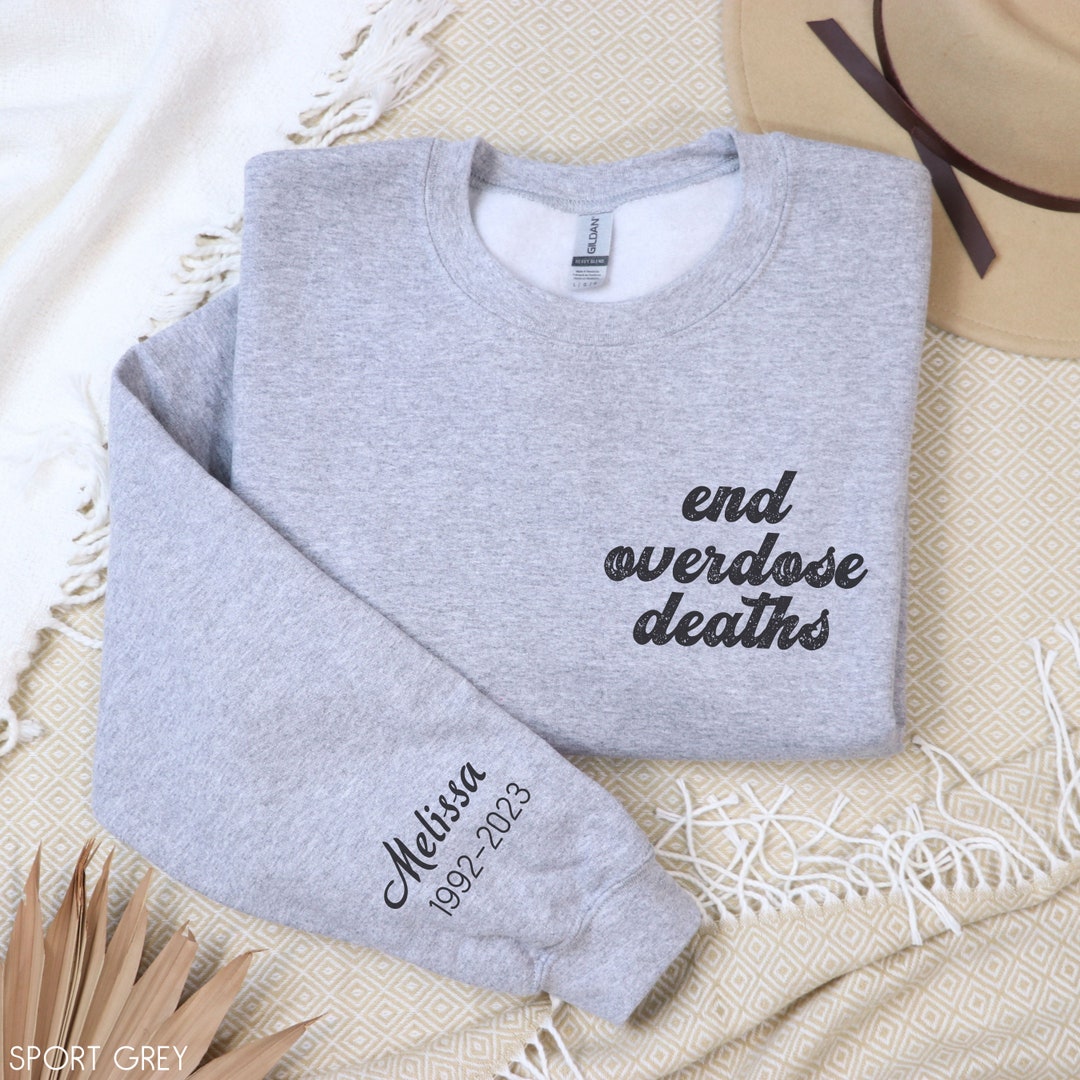 Personalized Overdose Awareness Sweatshirt With Name and Dates, Custom ...