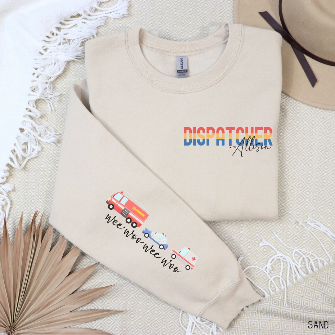 Custom Dispatcher Sweatshirt, Personalized Name 911 Dispatch Sweater ...