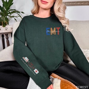 Custom EMT Sweatshirt, Personalized Cute EMT Nurse Shirt, EMT Gift ...