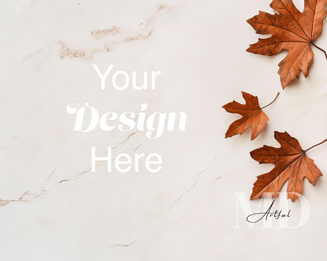 Autumn Flat Lay Mockup, Neutral Backdrop for Product Display, Craft ...