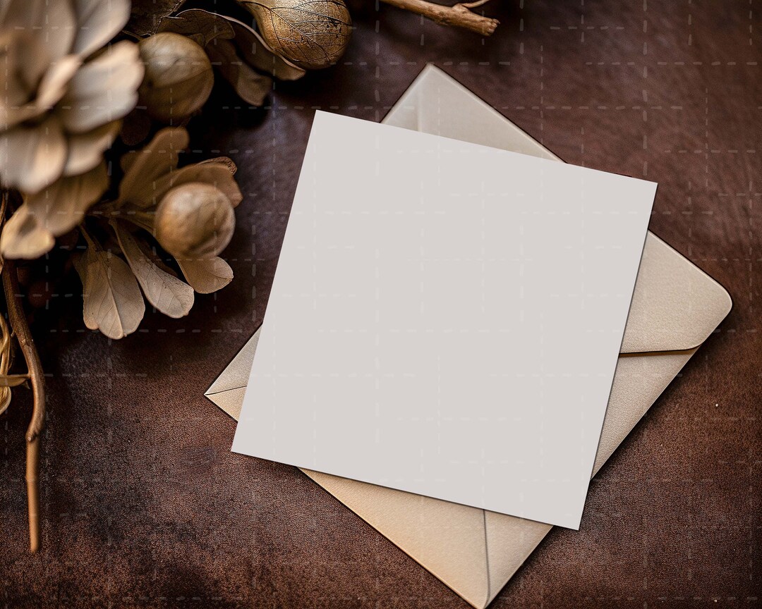 Square Greeting Card Mockup, Birthday Card Mockup, Thanksgiving Card ...