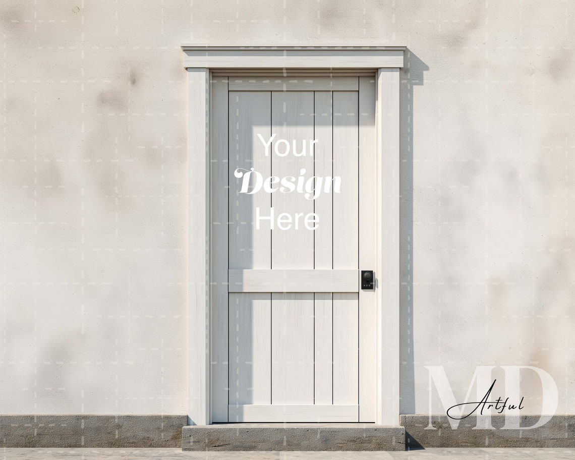 White Door Mockup, Exterior Porch Mockup, Farmhouse Spring Exterior ...