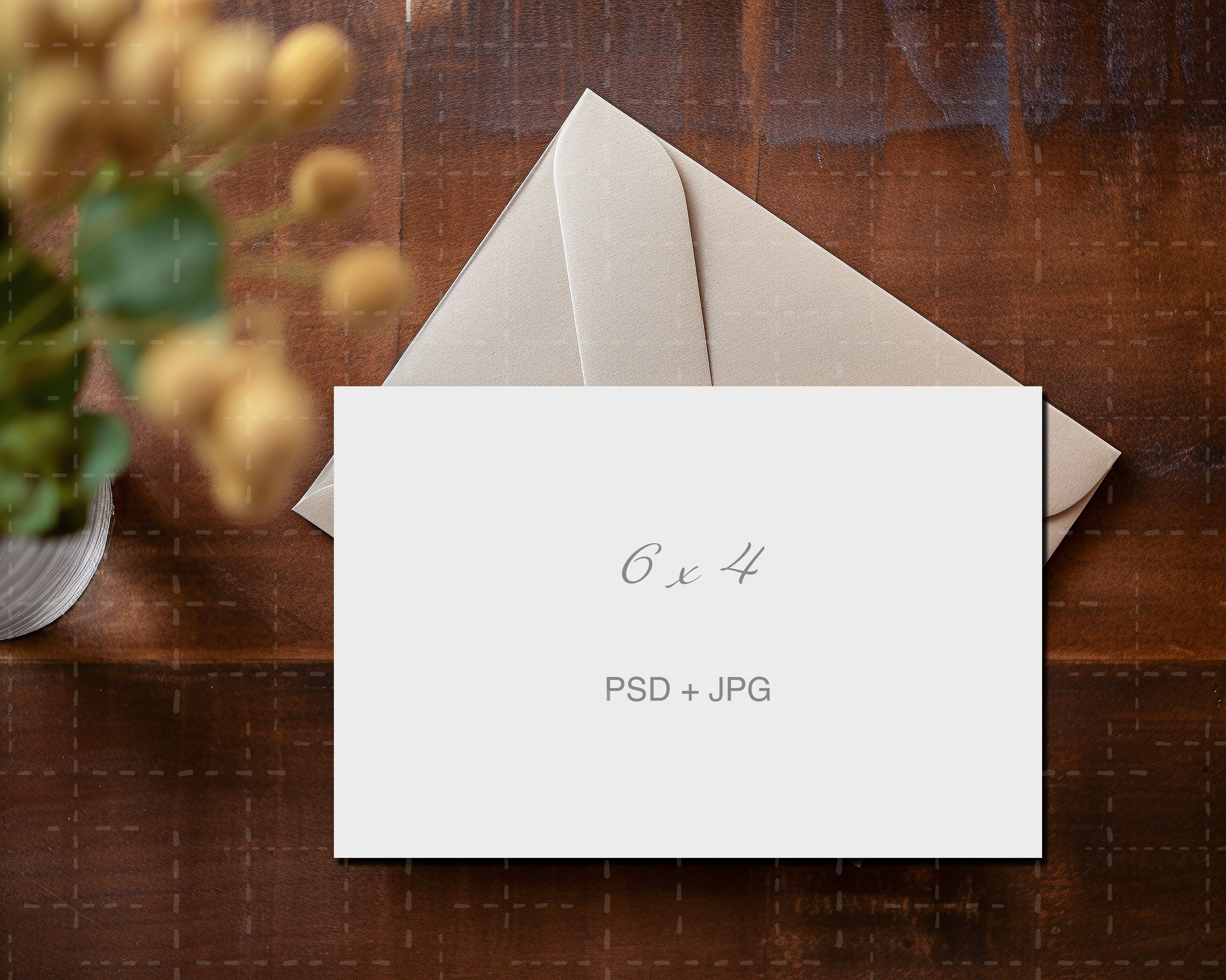 Birthday Card Mockup, 6x4 Birthday Card Template, Blank Card Mockup in ...