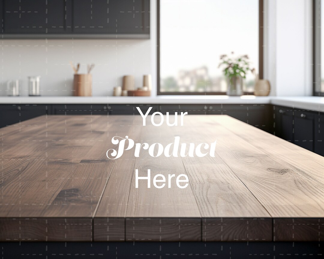 Kitchen Island Table Photo, for Product Display, Elegant Wooden Table ...