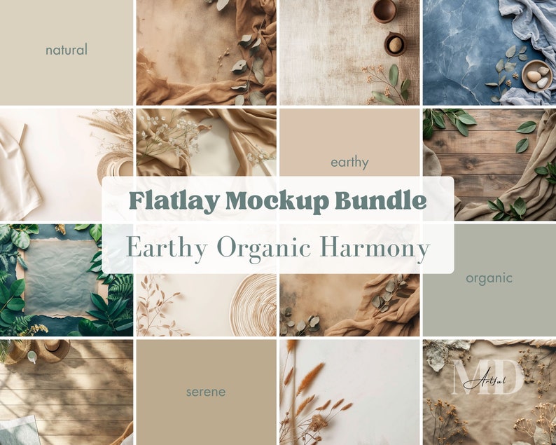 Flat Lay Mockup, Table Flatlay Mockup Photos, Earthy Organic, Product ...