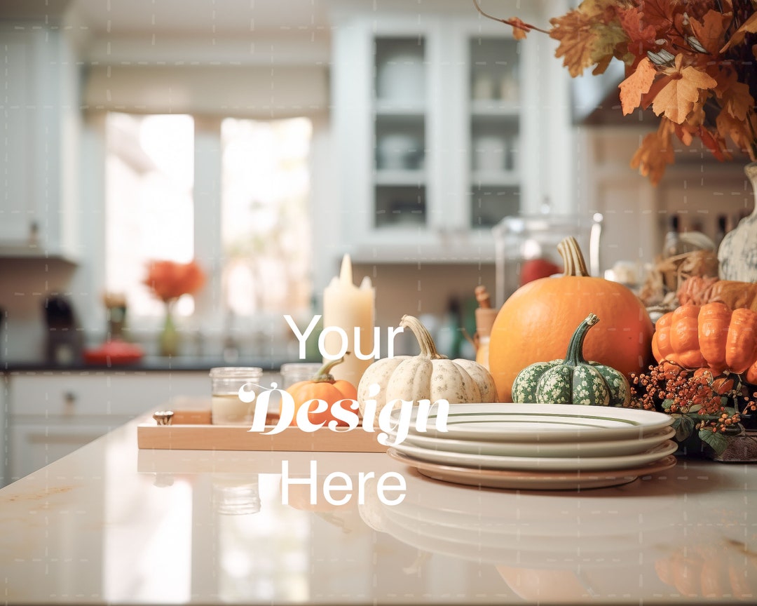 Thanksgiving Product Background Mockup, Festive Decoration, Kitchen ...