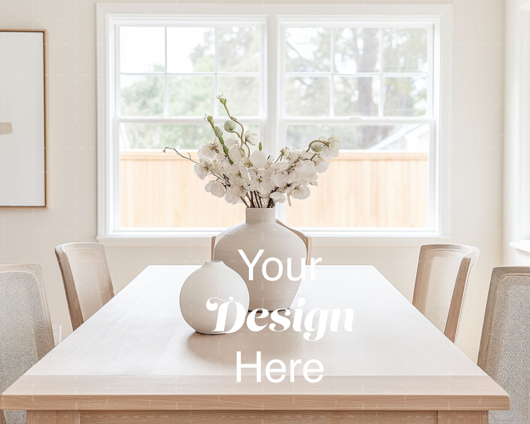 Farmhouse Background Mockup, Farmhouse Dining Table Mockup, Digital ...