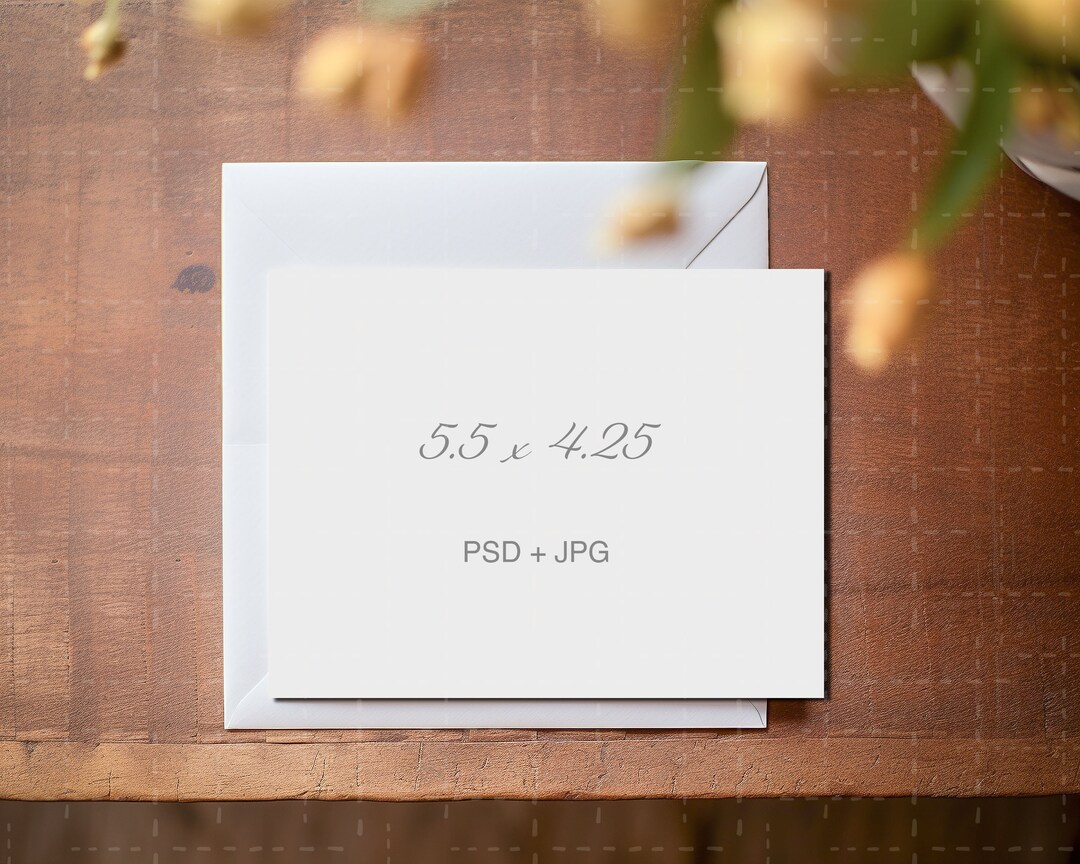 5.5x4.25 Card Mockup, Postcard Mockup, Greeting Card, Blank Card Mockup ...