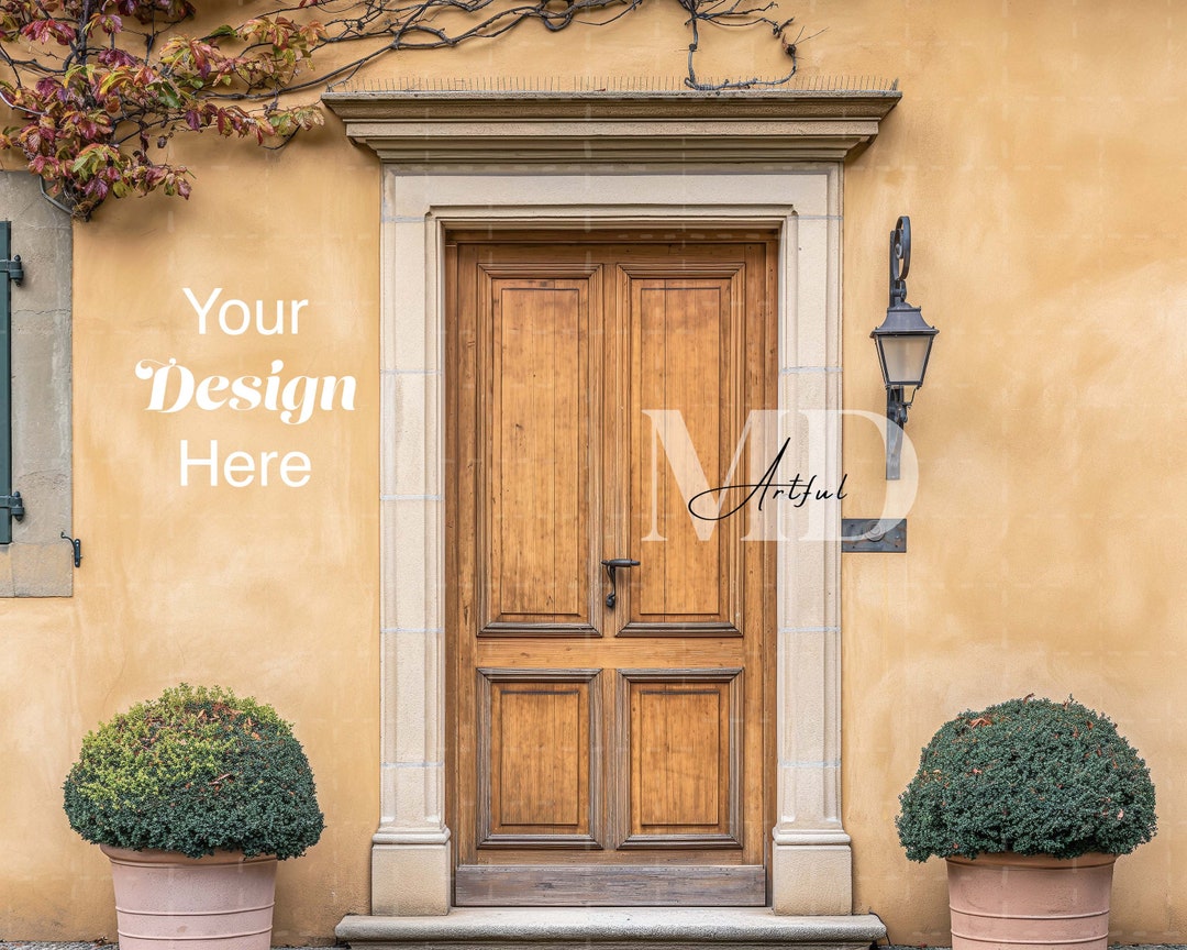 Country Door Mockup, Countryside Porch, Spring Exterior Front Door ...