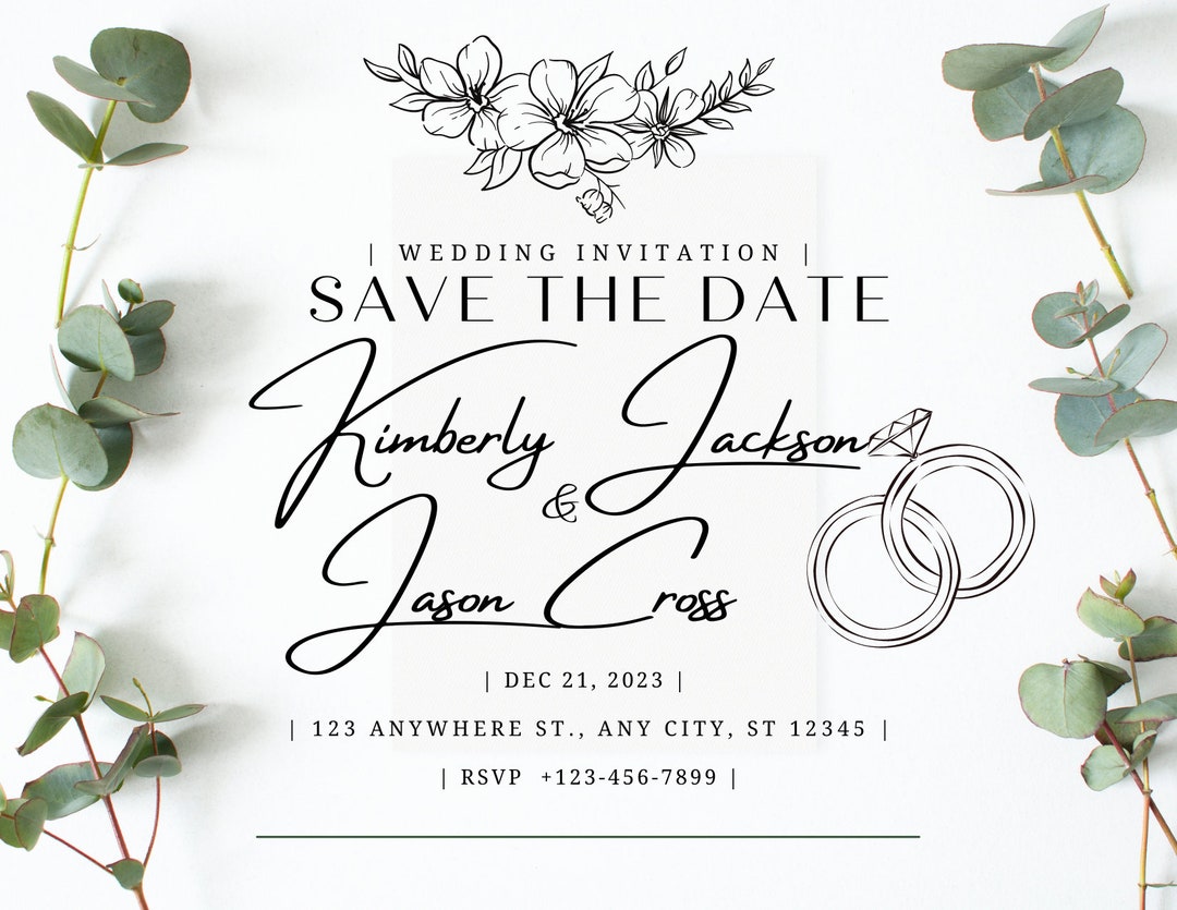 SMS Customizable Digital Wedding Invitation Template for Wedding ...