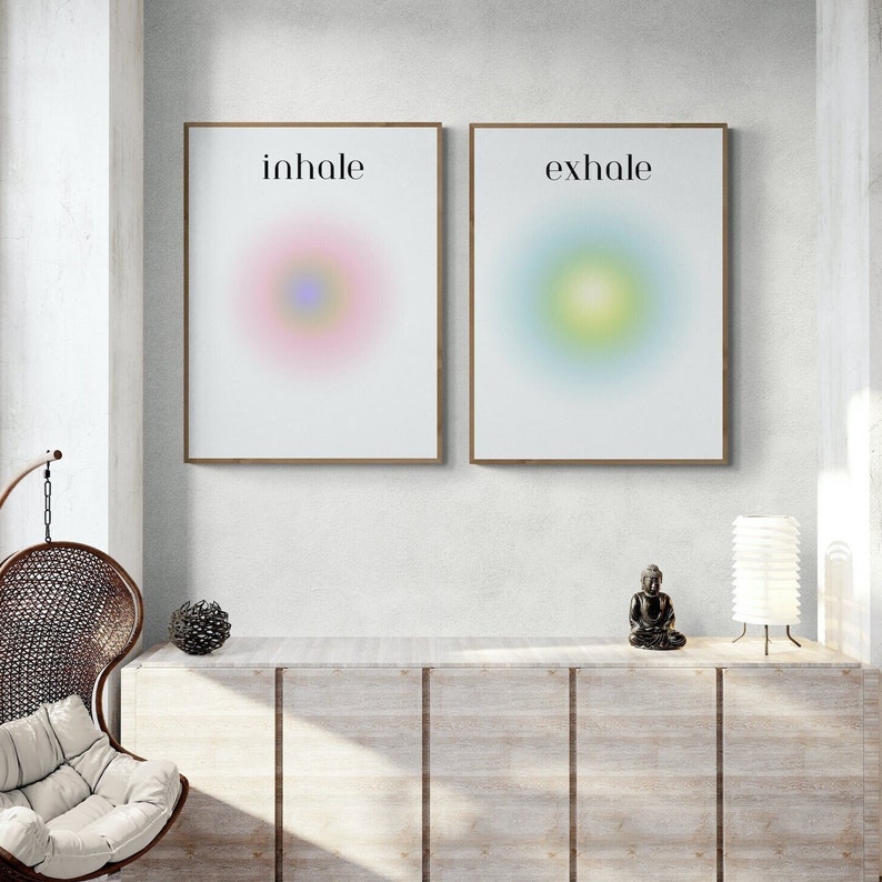 INHALE EXHALE | Yoga Poster Set of 2 Prints Daily Affirmation & Self ...