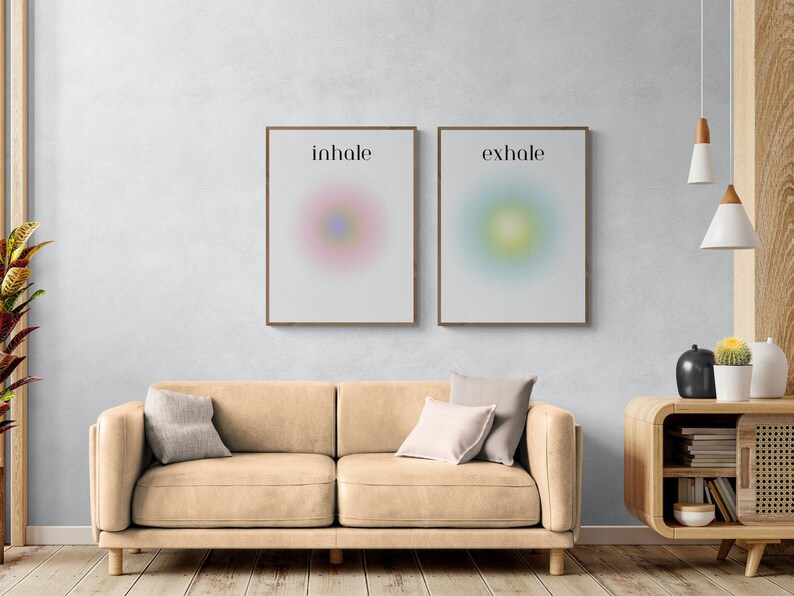INHALE EXHALE | Yoga Poster Set of 2 Prints Daily Affirmation & Self ...